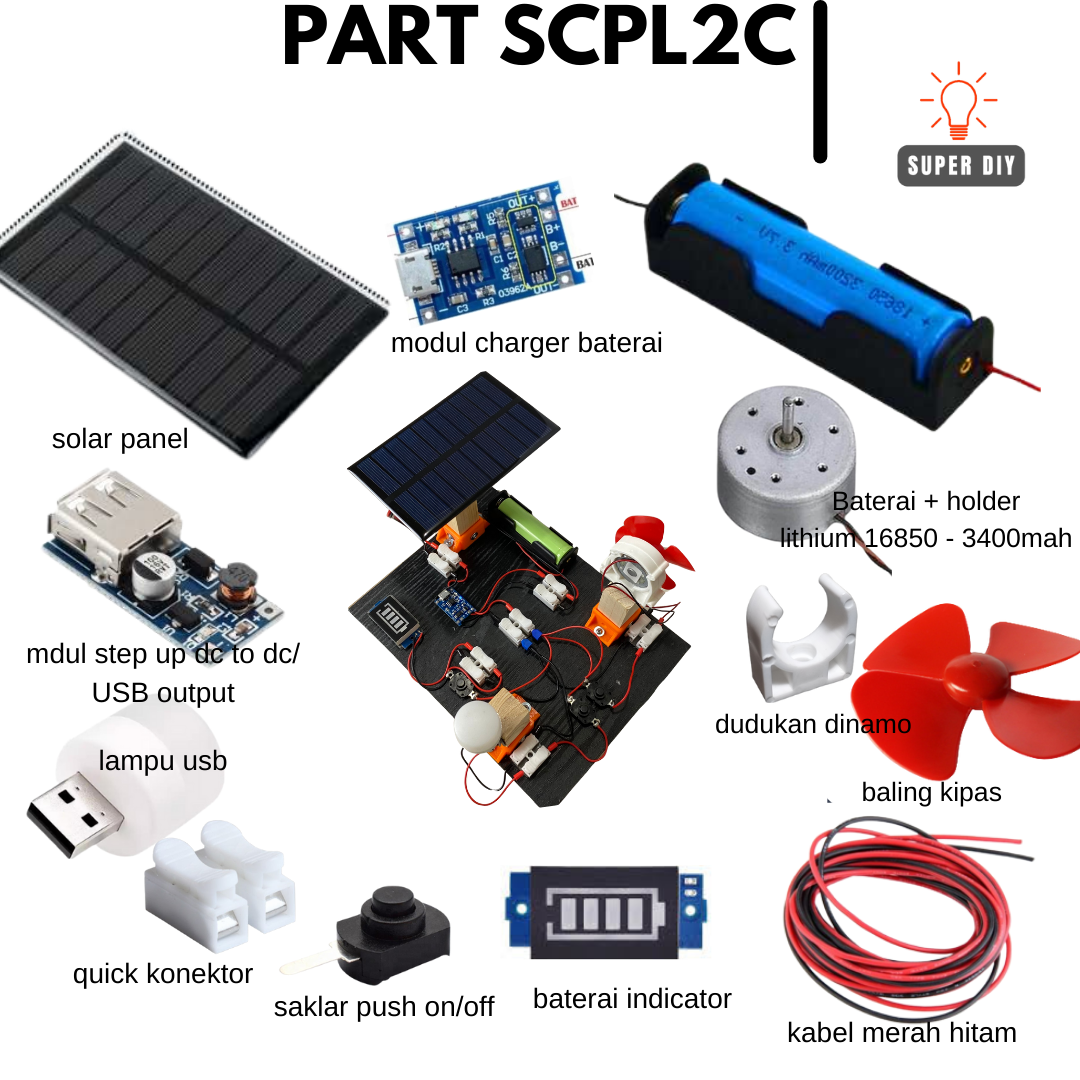 SCPL2C KIT Edukasi pembangkit listrik tenaga matahari tenaga surya plts ...