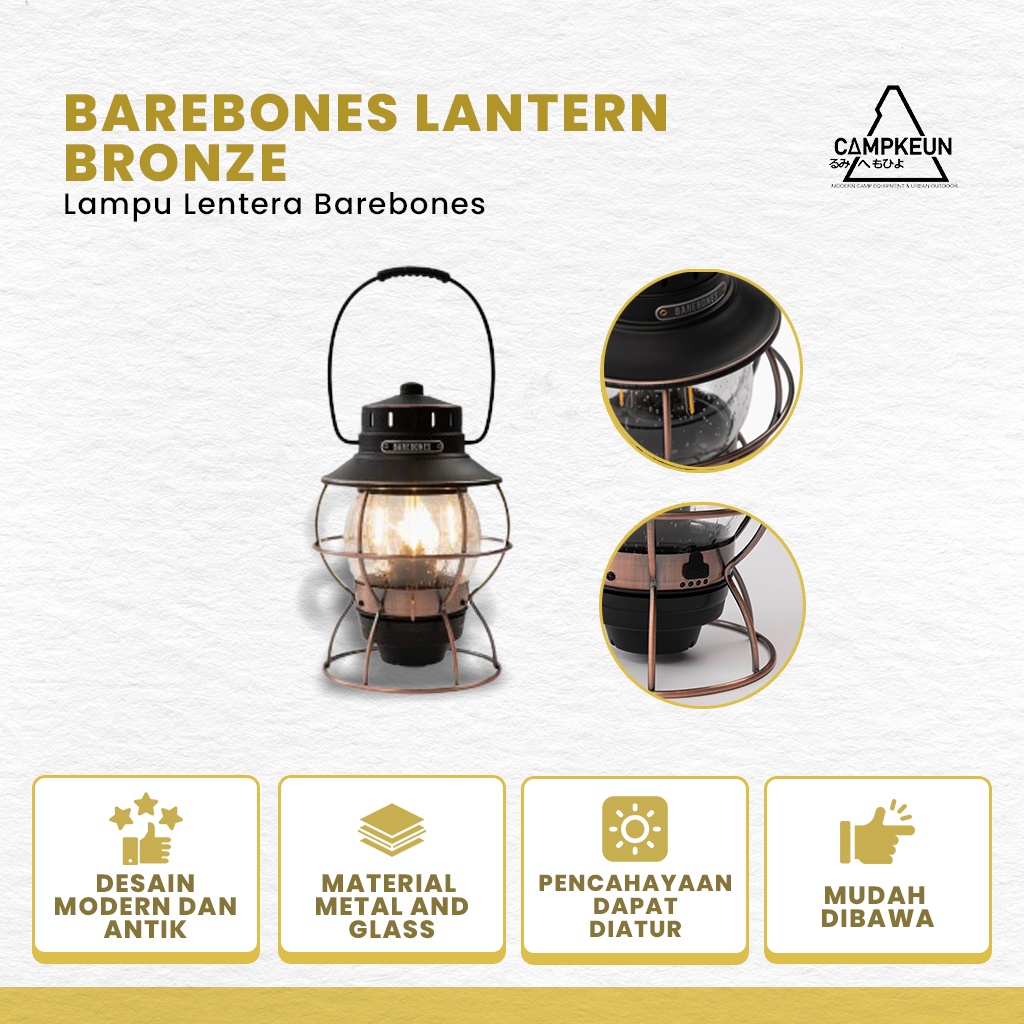 Barebones Railroad Lantern Bronze- Lampu Lentera Barebones - Lampu ...