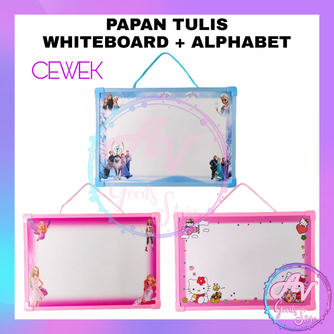 papan tulis anak + alphabet/papan tulis anak karakter/whiteboard ...
