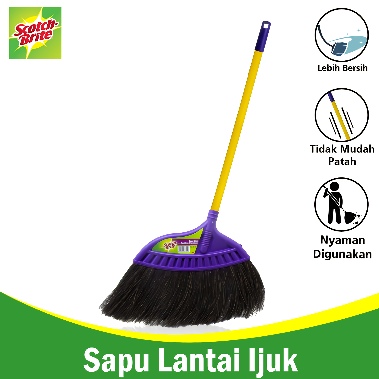 3M Scotch-Brite Sapu Lantai Ijuk 1 Set Kualitas Premium Palm Fiber ...