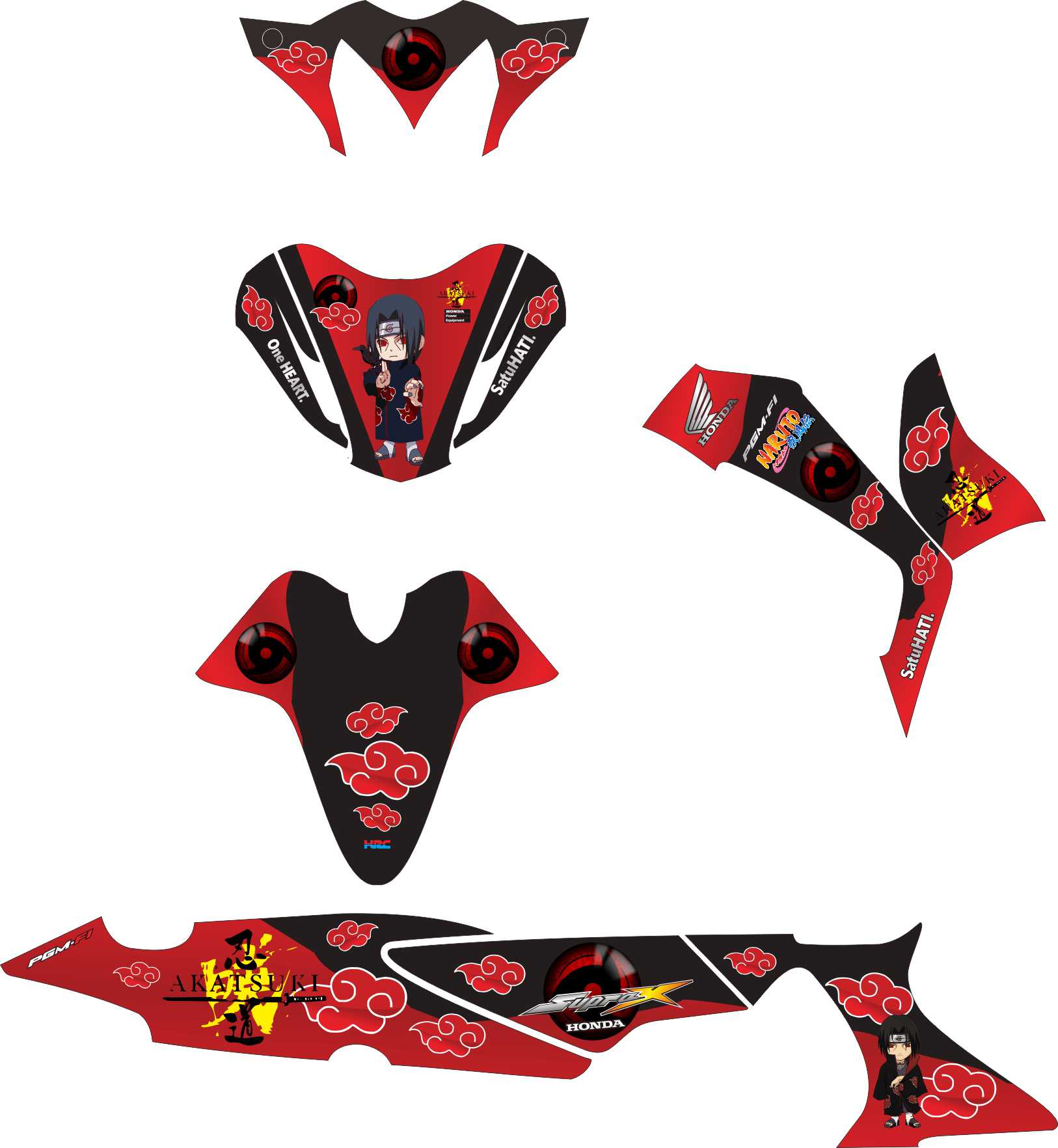 Sticker Stiker Motor Honda Supra X 125 Naruto Akatsuki Spec A | Lazada ...