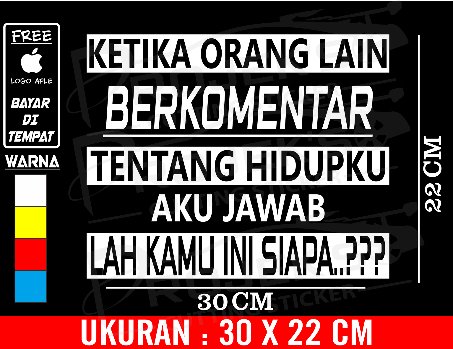 Cutting sticker mobil sticker tulisan sticker kata kata ketika orang ...