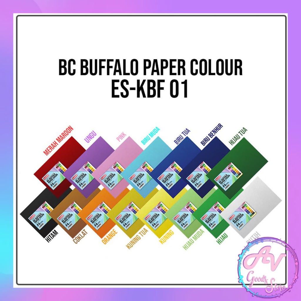 KERTAS BUFFALO 150GSM / BUFFALO PAPER / 1pak KERTAS BUFFALO F4 WARNA ...