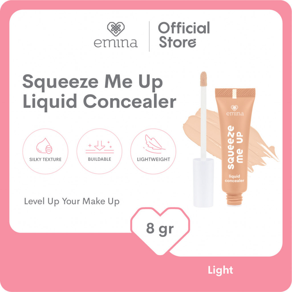 Emina Squeeze Me Up Liquid Concealer 8 g - Medium to High Coverage, Tidak Lengket, Formula ...