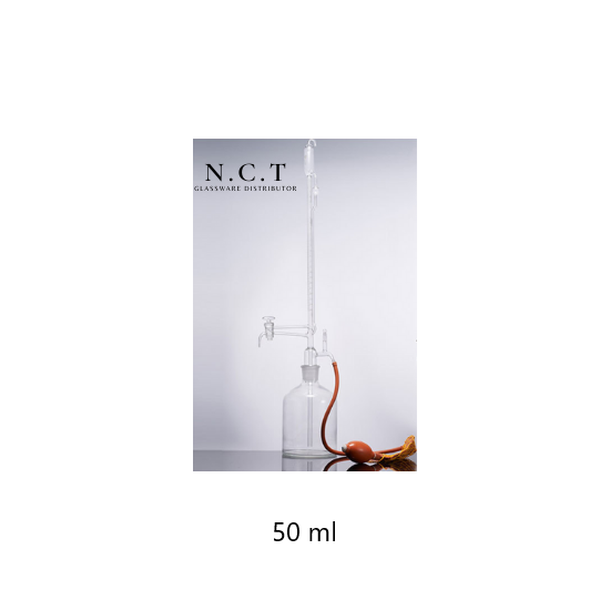 Automatic Burette Glass Stopcock / Buret Otomatis Kran Kaca Putih 50 ml ...