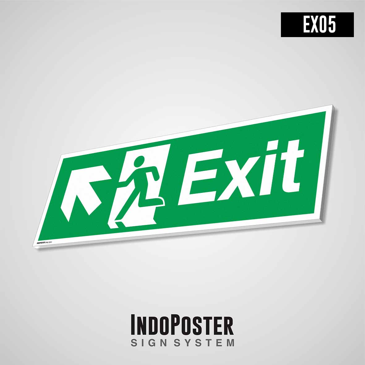 Safety Sign Emergency Rambu K3 PVC Tanda EXIT Keluar Arah Kiri Atas ...