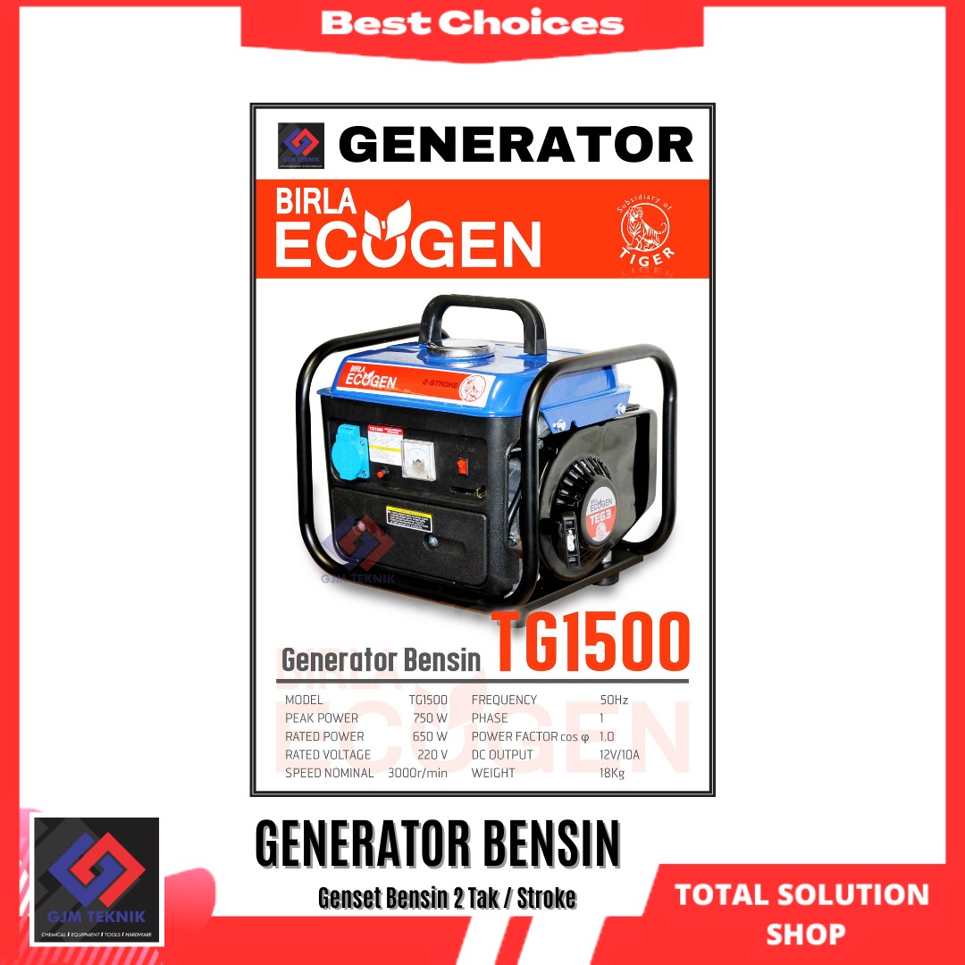 generator Genset 2 Tak Ecogen Birla TG1500 TG 1500 650 Watt Maksimal 750 Watt | Lazada Indonesia