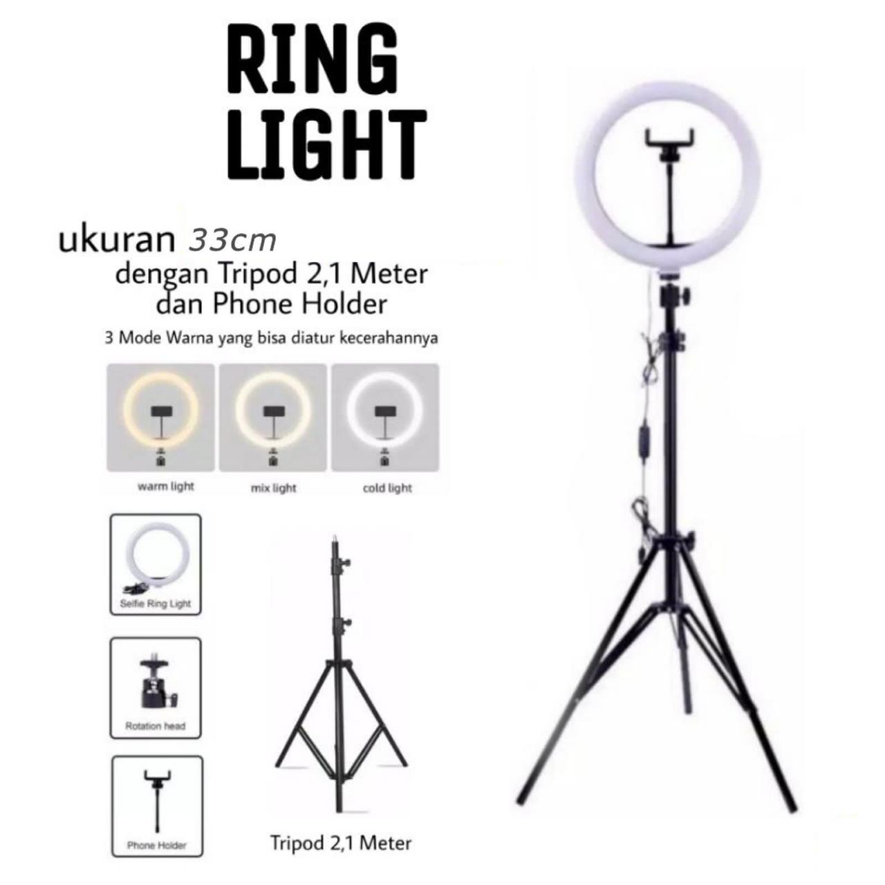 BANTING HARGA Tripod Lampu Ring Light LED 3 Warna Tripod Lampu Live ...