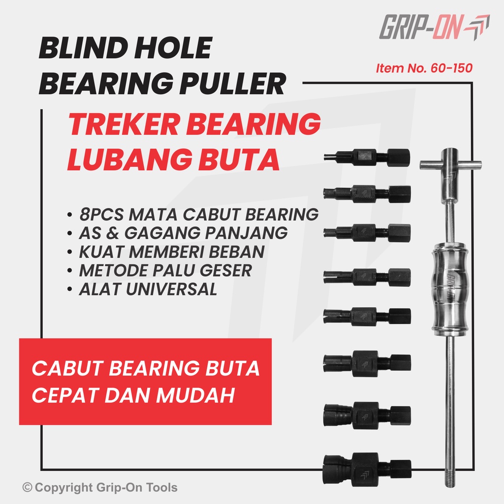 Grip-On Blind Hole Bearing Puller Set Alat Lepas Cabut Bearing Dalam 60 ...