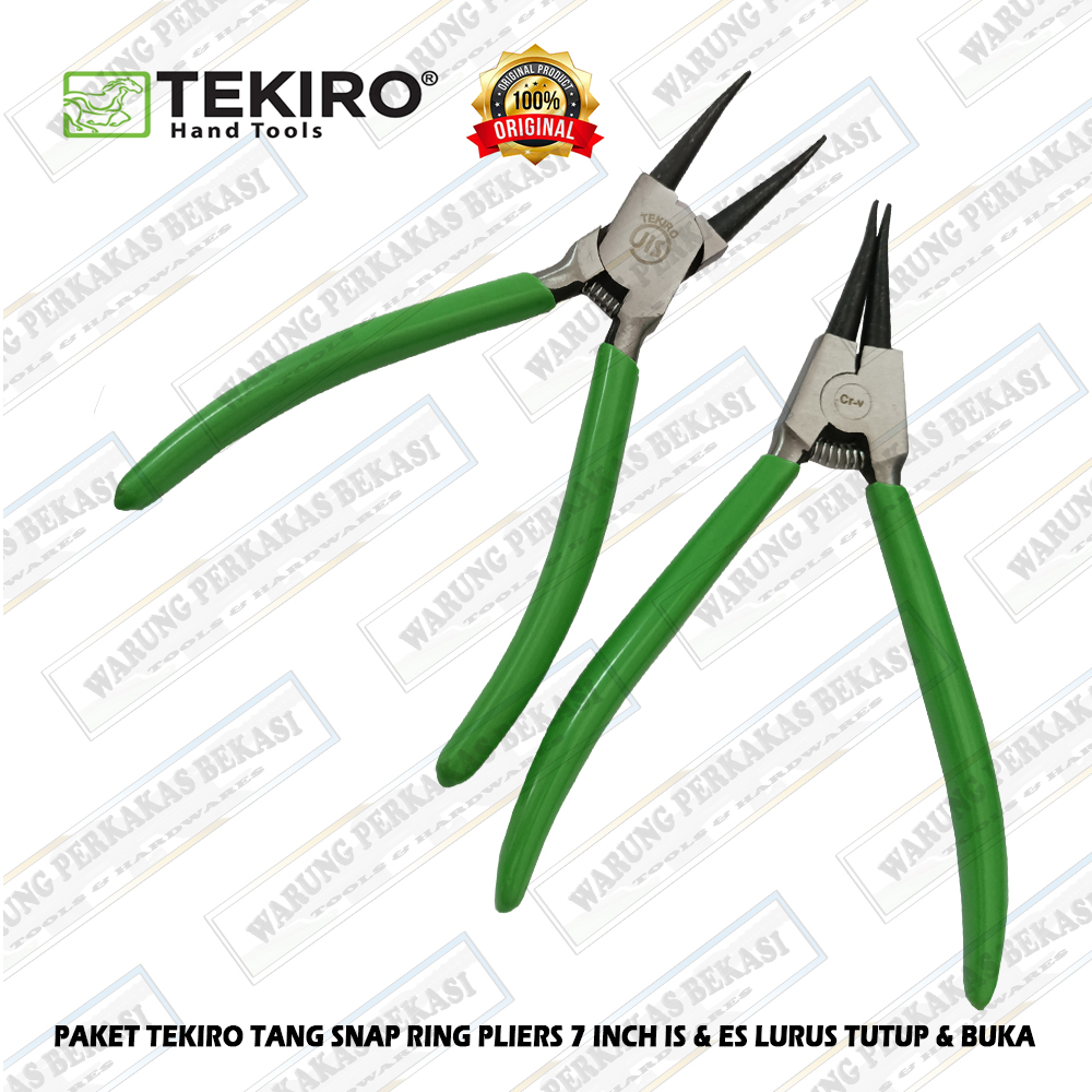 PAKET Tekiro 7" Tang Snap Ring Spi Lurus Buka ( ES ) - Lurus Tutup ( IS ...