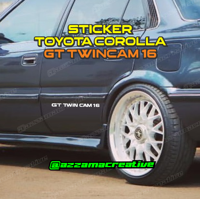 Sticker GT Twincam 16 For Toyota Corolla side body | Lazada Indonesia