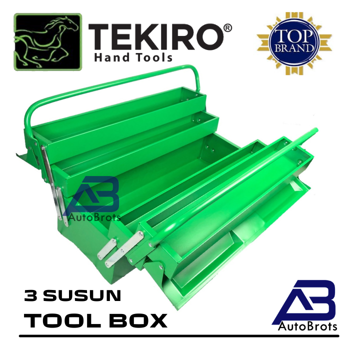 TEKIRO Tool Box Besi 3 Susun 55x20x29cm / Kotak Perkakas Toolbox Metal | Lazada Indonesia