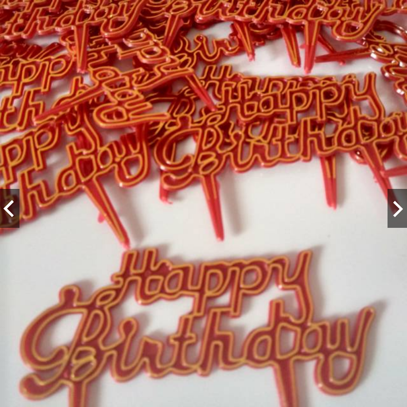 TOPPER HAPPY BRTIHDAY TOPPER CAKE KUE HBD WARNA MERAH HARGA PER PCS ...