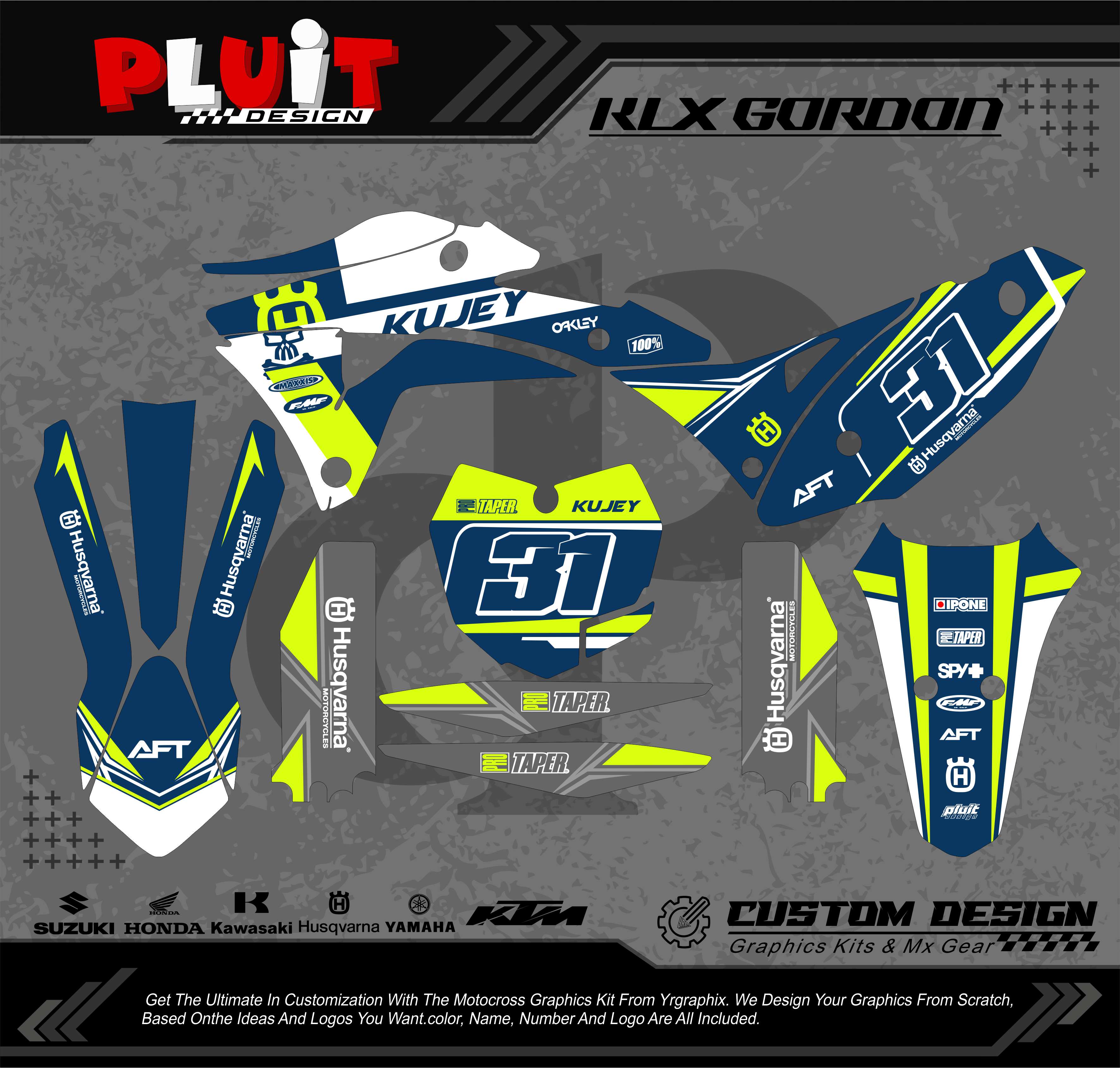 DECAL STICKER KLX GORDON FULL BODY DECAL GORDON DECAL GORDON DECAL ...