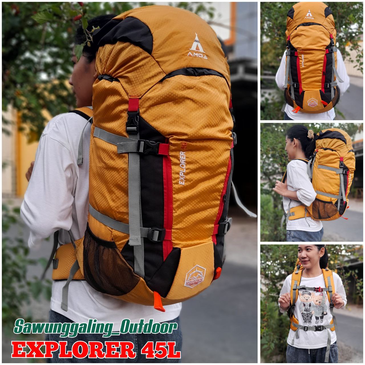 TAS CARRIER PENDAKI GUNUNG BACKPACK TERLARIS PALING MURAH KAPASITAS 45 ...