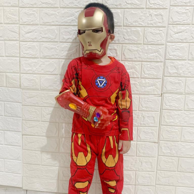 baju ironmen anak ada topeng dan tangan tanos | Lazada Indonesia