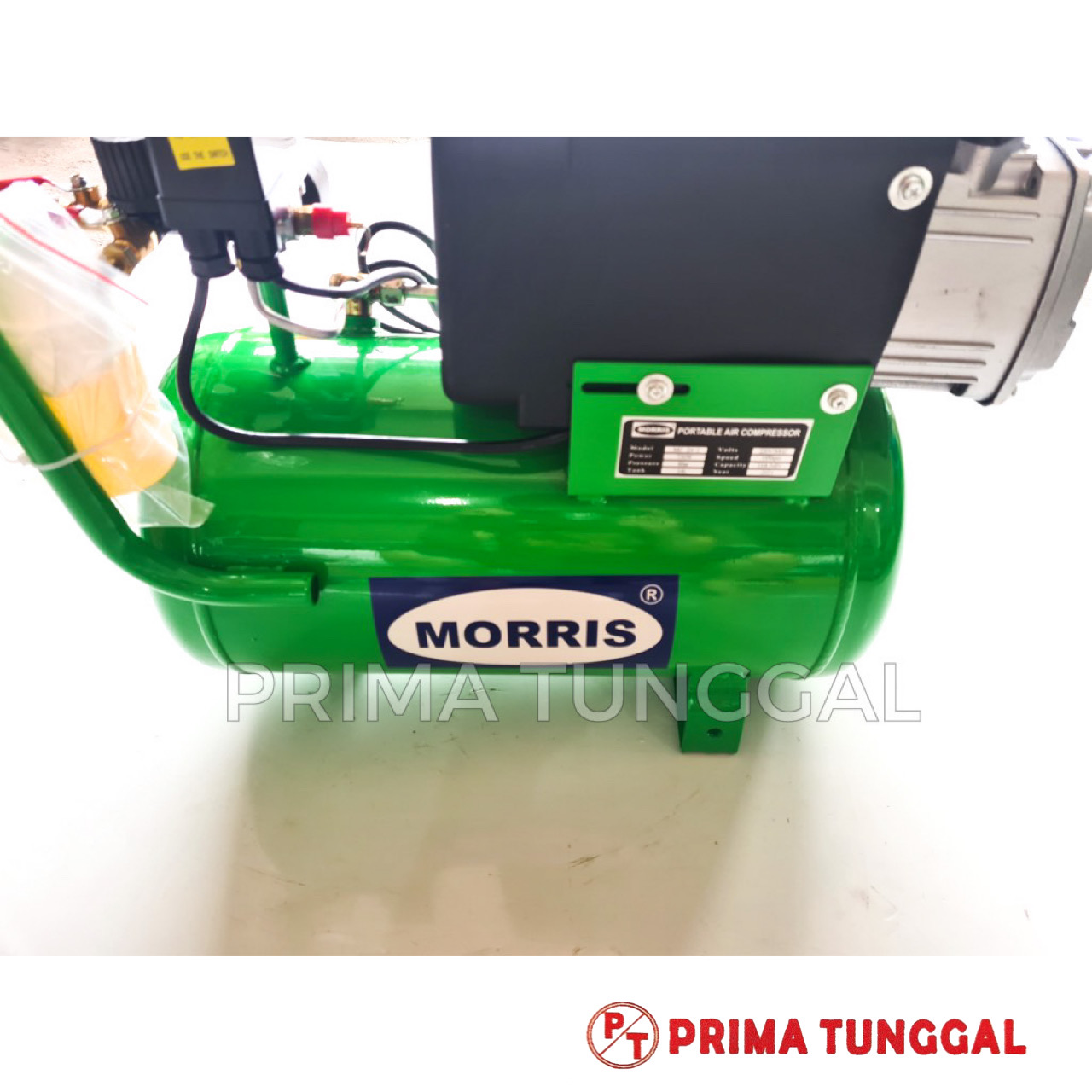 Mesin Kompressor Angin Morris MC24-1 1 HP 24 Liter Air Compressor 750W ...