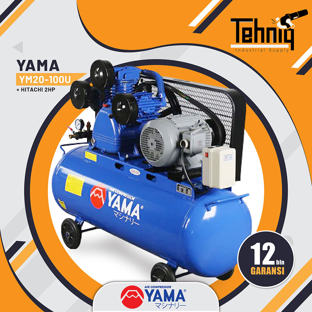 Kompresor Angin Listrik YAMA YM20-100U Ukuran 2 HP + Motor Elektrik ...