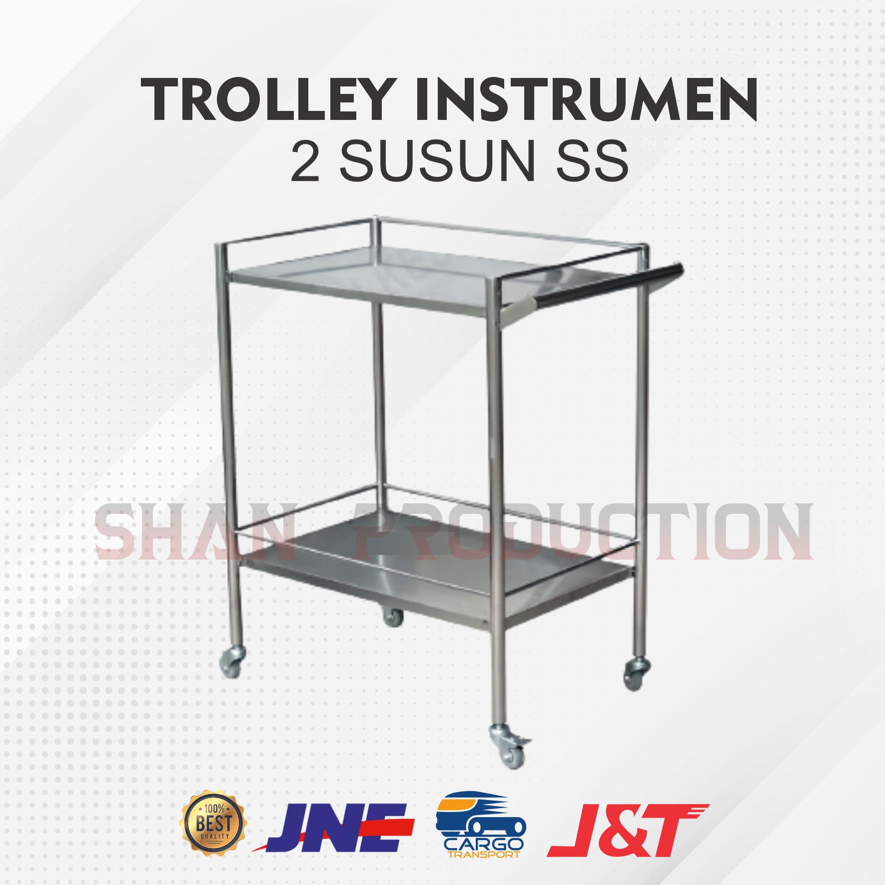 Meja Troli Instrumen 2 Rak Stainless Steel - Trolley 2 Susun Stainless ... Meja Troli Instrumen 2 Rak Stainless Steel - Trolley 2 Susun Stainless ...