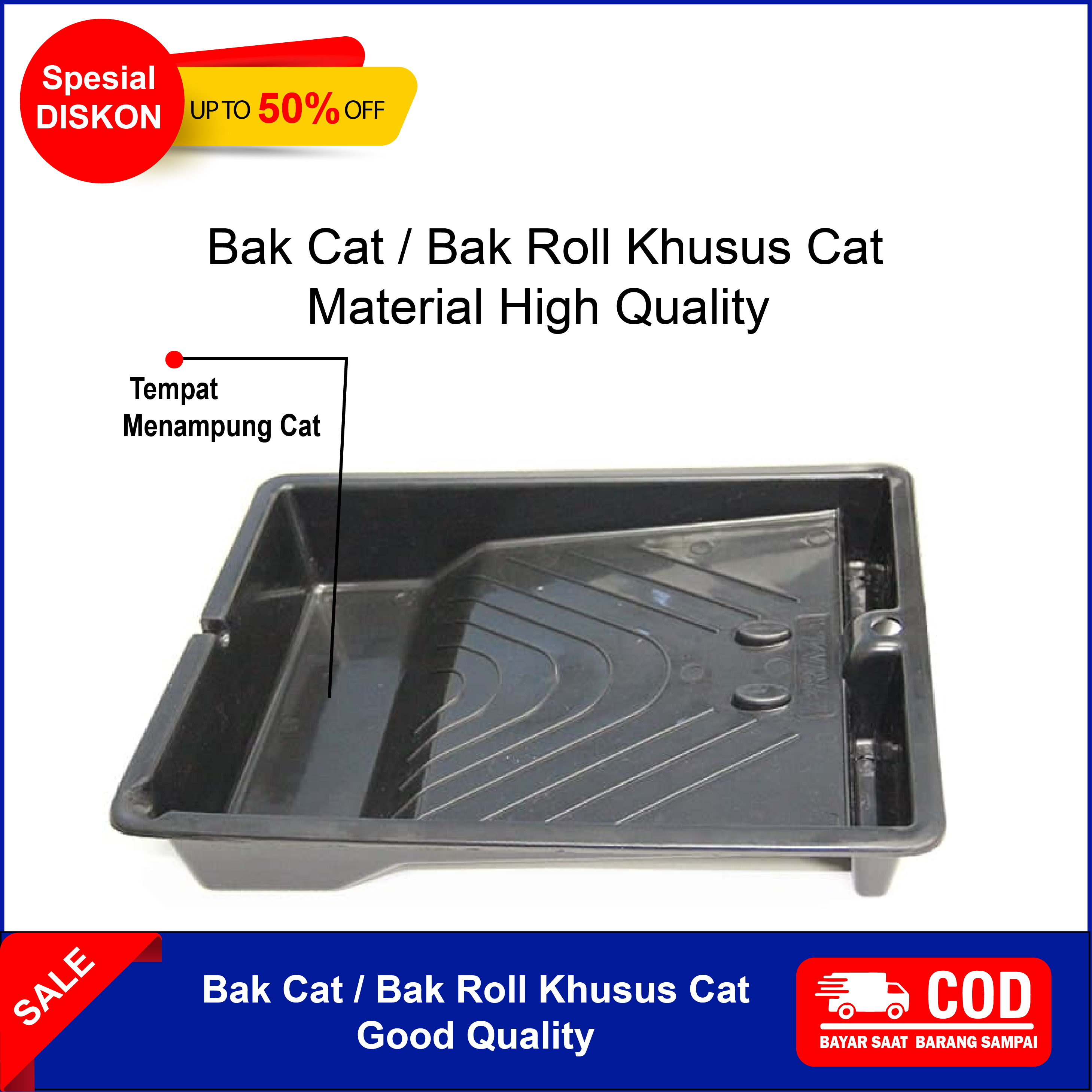 BAK CAT TEMPAT BAK KUAS ROLL BAKI CAT TEMBOK TRAY PAINT ADUKAN CAT ...