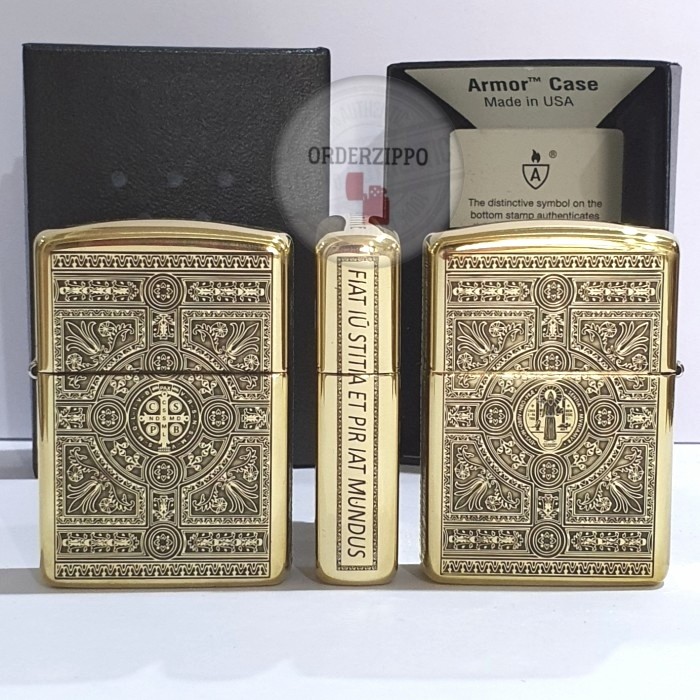 ZIPPO ORIGINAL ARMOR CONSTANTINE ST BENEDICT MURAL 4 SISI JAPAN | Lazada Indonesia