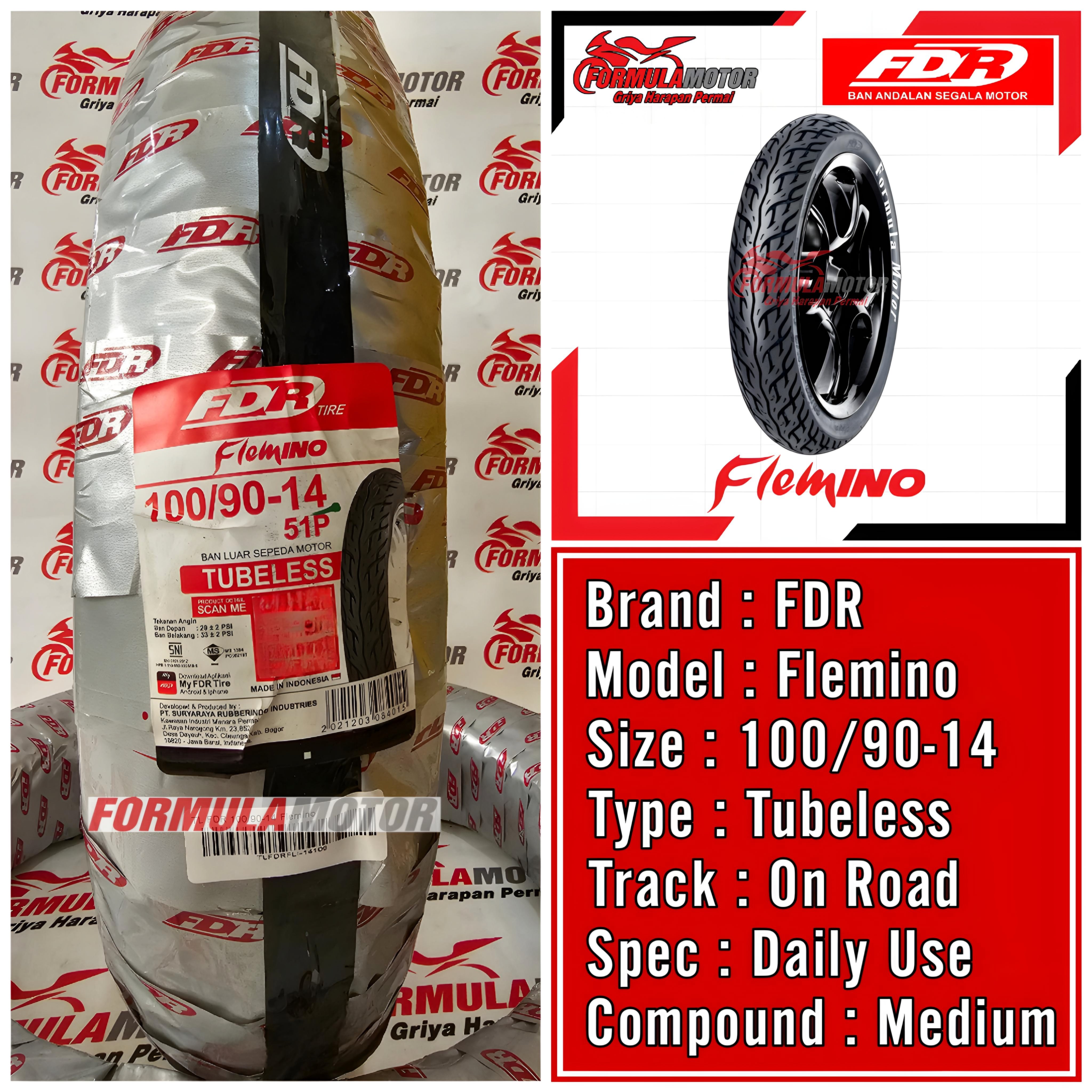 FDR Flemino Ring 14 Tubeless All Size - Ban Motor Matic Tubles (Pilih ...