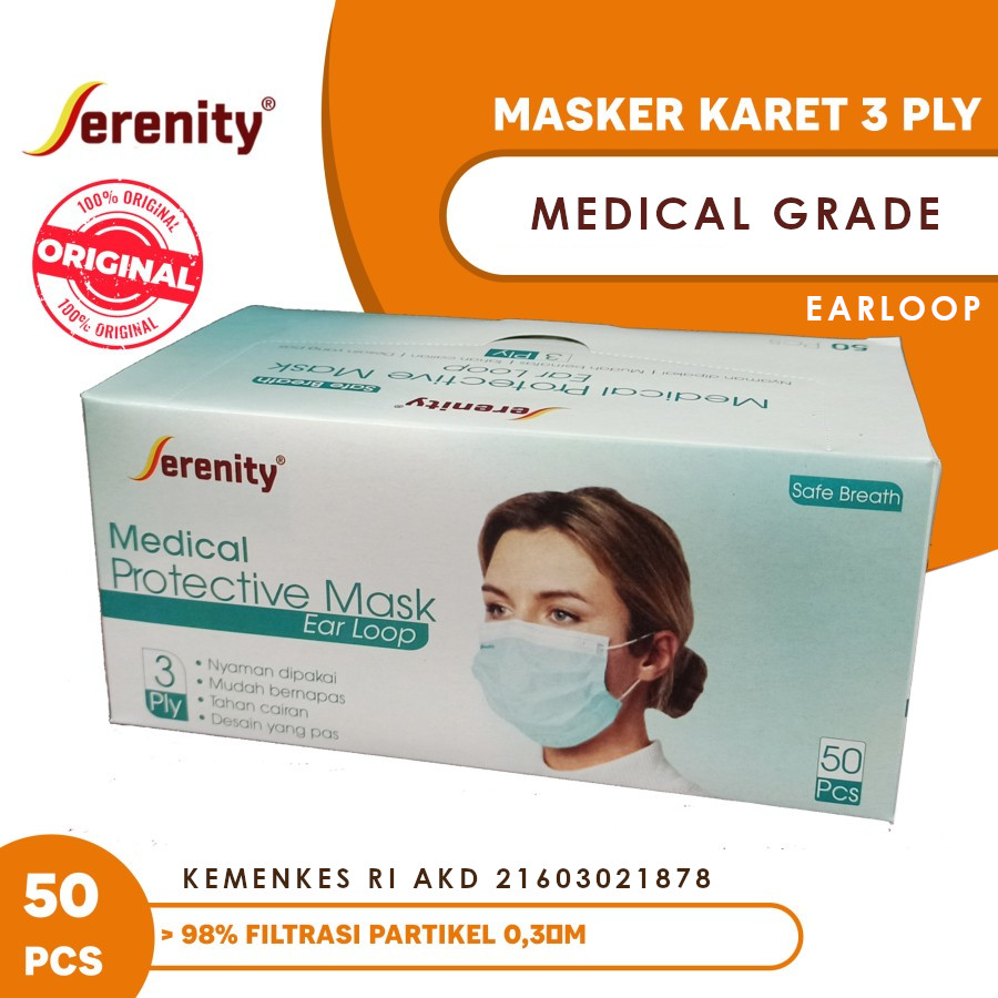 Masker Earloop Medica SERENITY 3ply ( Register KEMENKES ) | Lazada ...