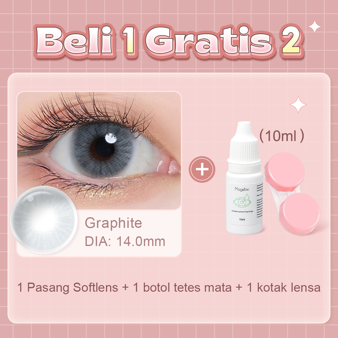 (Beli 1 gratis 2)Magister Softlens Minus (0.00 s/d -8.00) Softlens Grey ...