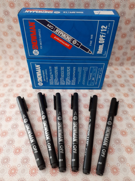 ECER Spidol Permanent HITAM Snowman OHP OPF/Spidol Waterproof/Spidol ...