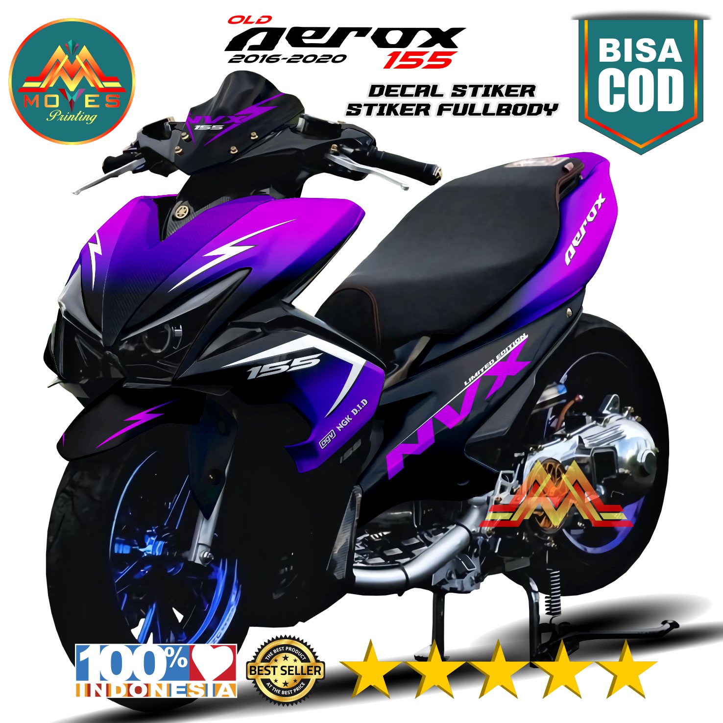 ⭐⭐⭐⭐⭐BISA COD / BAYAR DI TEMPAT. Decal Dekal Sticker Stiker Aerox 155 ...