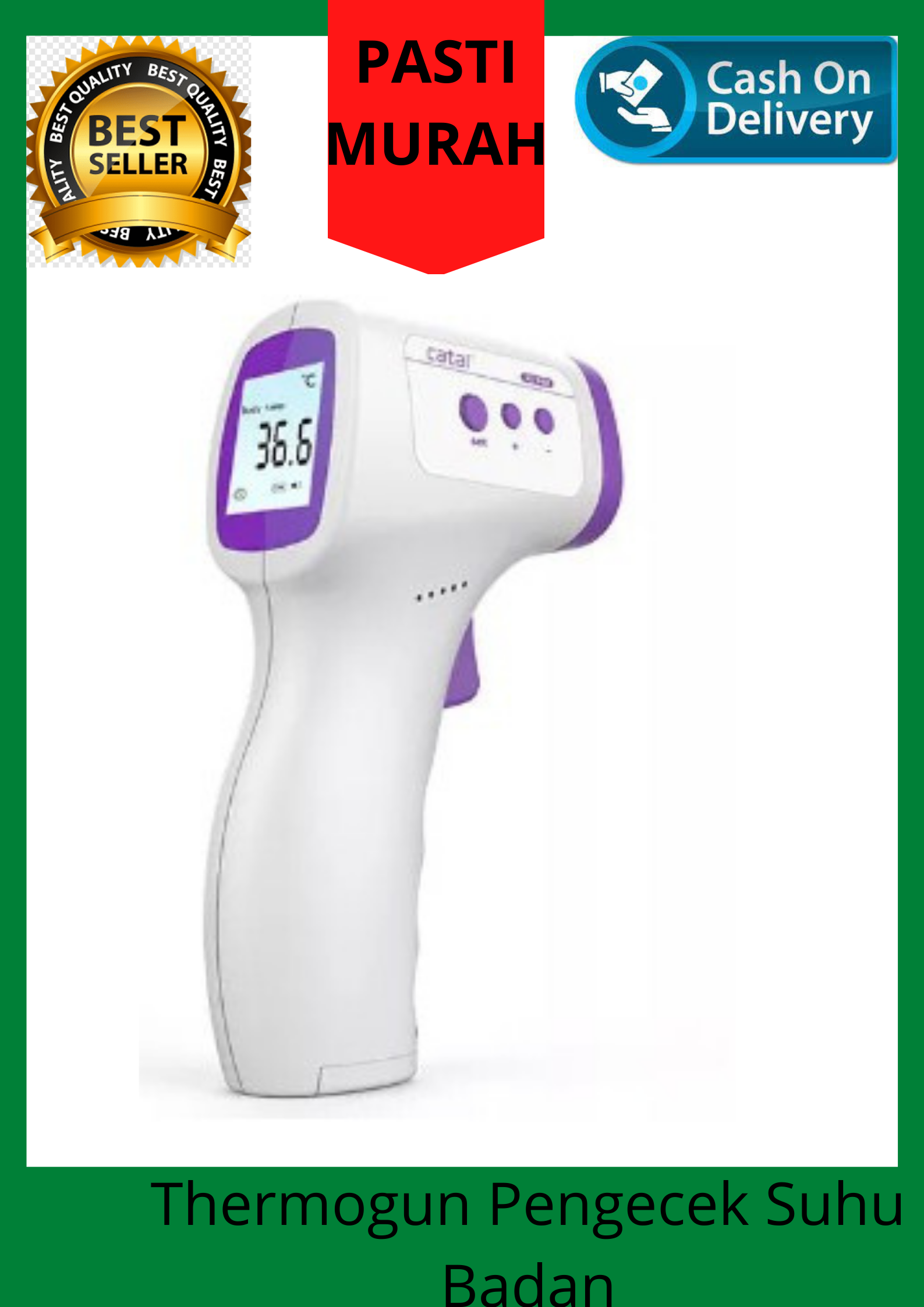 Thermogun Pengecek Suhu Badan- Thermometer Tembak Infrared Non Contact ...
