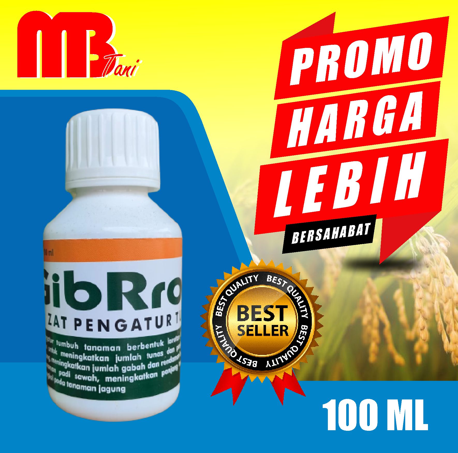 PUPUK ZPT GIBRO 20-SL 100 ML/ Bahan Aktif Asam Gibberellat 20% /Zat ...