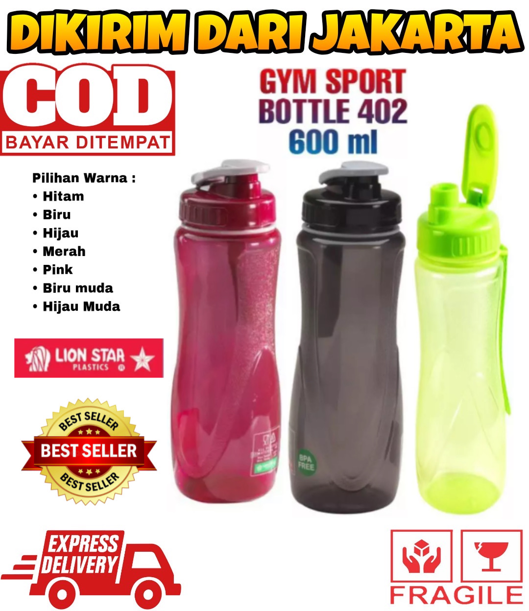 ( BISA COD ) PROMO Lion Star Gym Sport Botol Minum / Water Bottle 402 ...