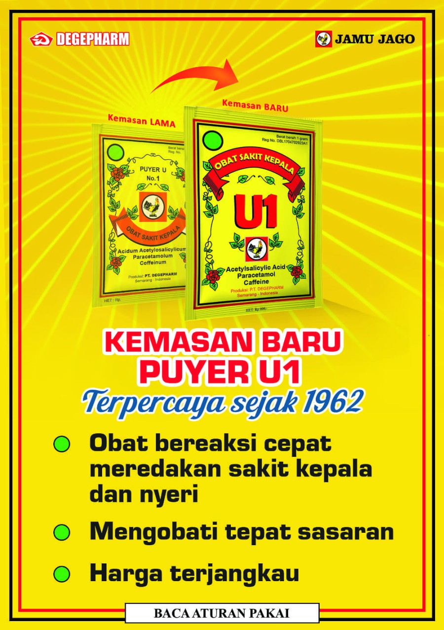Puyer U1 Obat Sakit Kepala dan Sakit Gigi 1 HANGER isi 24 Sachet ...