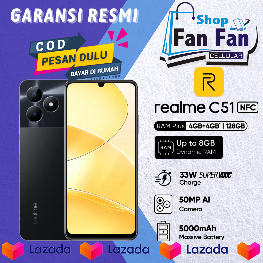 realme C51 NFC 4GB+4GB* | 128GB (Dynamic RAM | 33W SUPERVOOC Charge ...