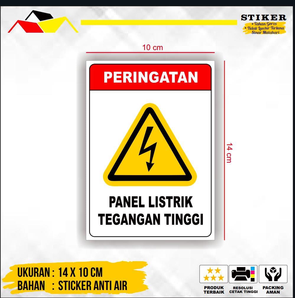 Sign Stiker Arus Listrik tinggi / sticker high voltage / stiker listrik ...