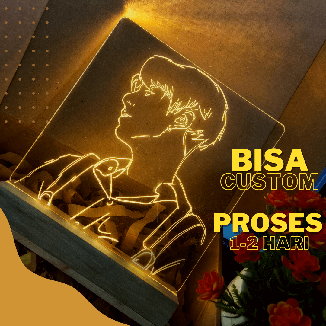 LAMPU LED ACRYLIC JUNGKOOK BTS LAMPU TIDUR/ KADO BTS/ MOOD LIGHT ...