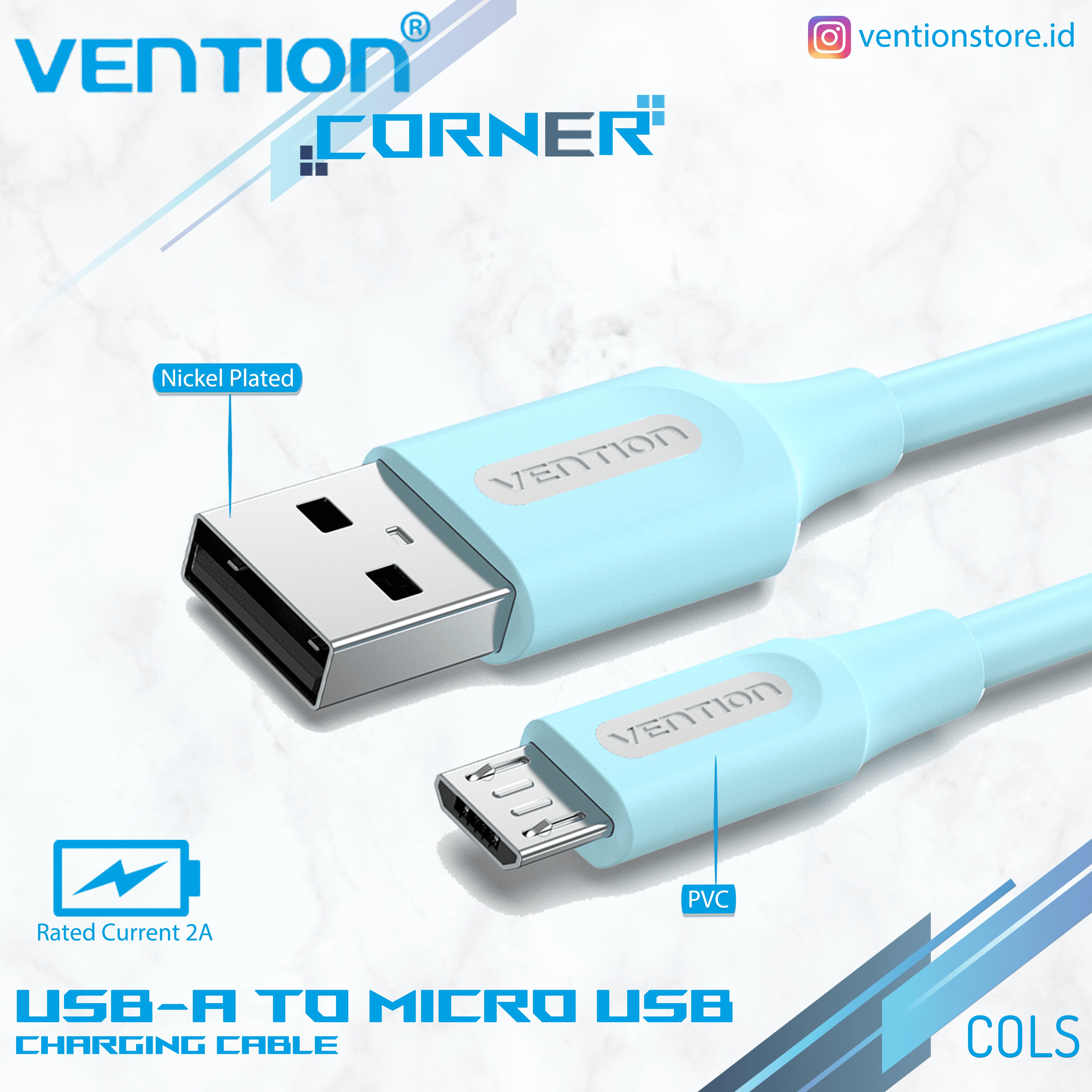 Vention Kabel Data Micro Usb 3A Fast Charging Quick Charge Android ...