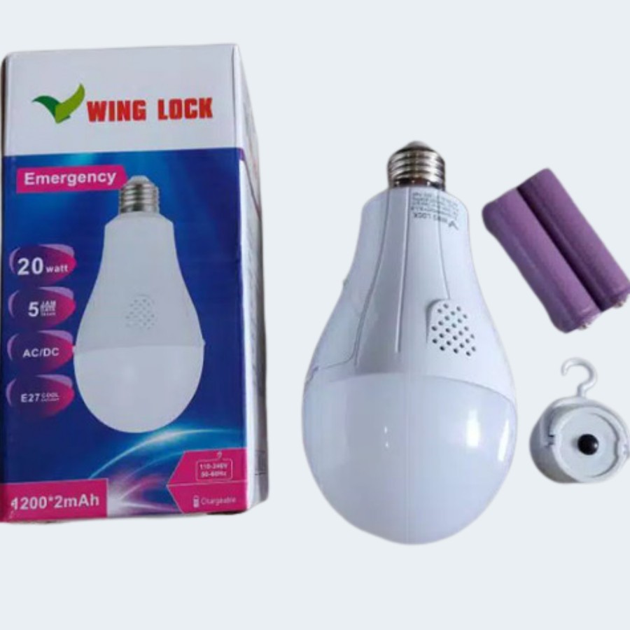 LAMPU EMERGENCY 20w WING LOCK LAMPU DARURAT LAMPU MAGIC NYALA OTOMATIS ...