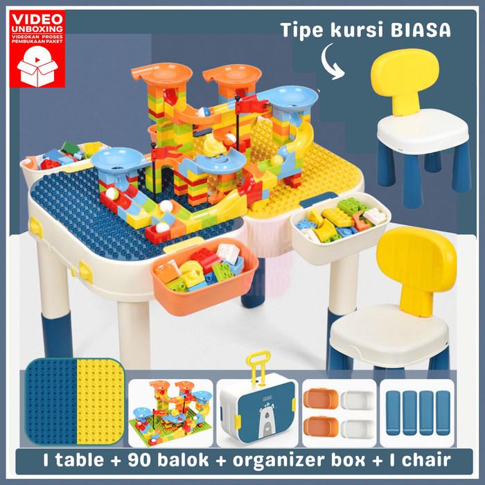 MEJA BALOK / BUILDING BLOCKS - SET MEJA KURSI BELAJAR MONTESSORI ANAK ...