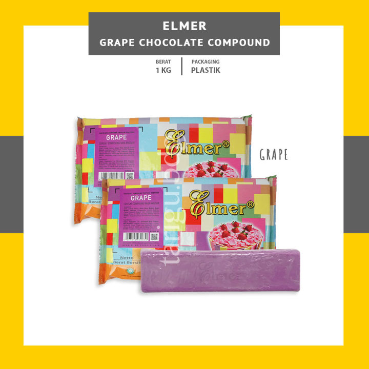 [1batang] Elmer Grape 165gr (dari kemasan 1kg) Cokelat Batangan Warna ...