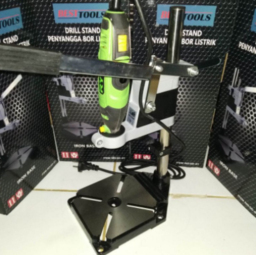 Stand Drill, Dudukan Bor, Stand Bor -Pegangan Bor Iron Base | Lazada ...