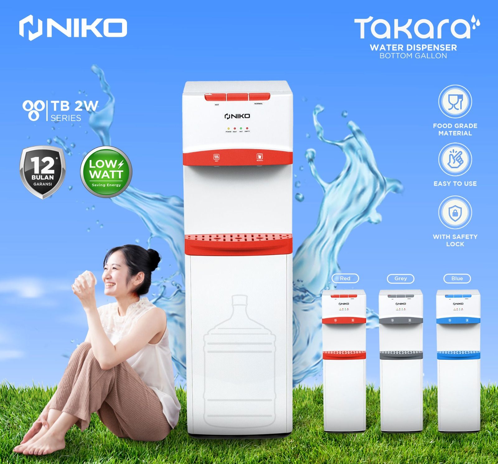 DISPENSER GALON BAWAH NIKO TAKARA TB2W Dispenser Galon Bawah Panas ...