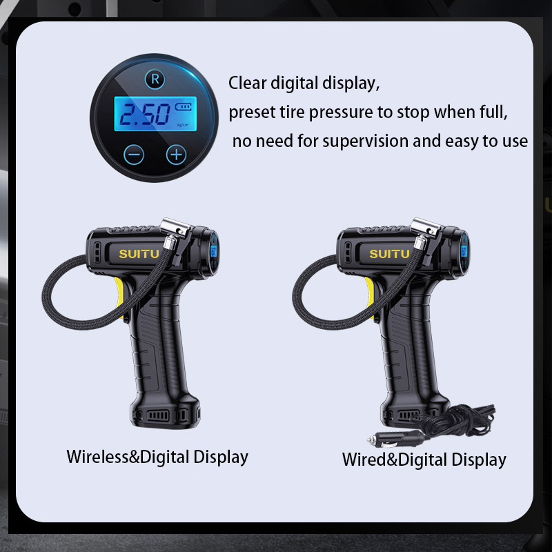 Pompa alat pengukuran tekanan ban Pompa Ban Elektrik-Pompa Ban Digital ...