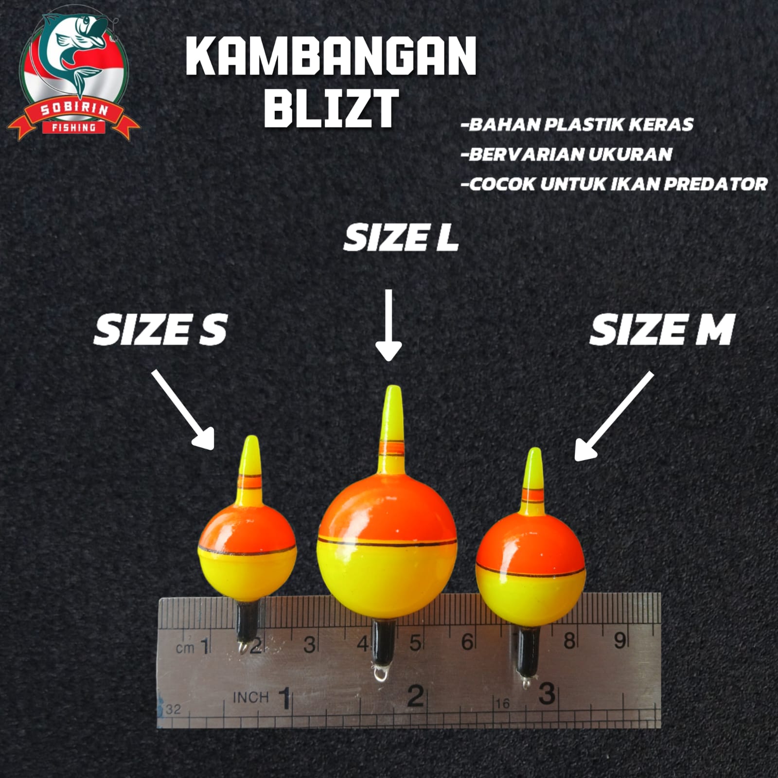 Pelampung pancing kambangan BLIZT - pelampung pancing bulat policon ...