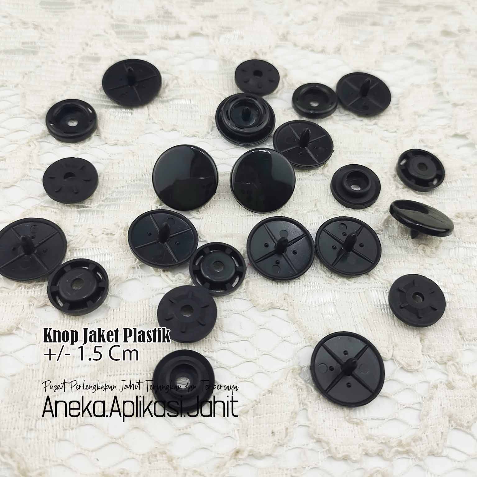 1 LUSIN (12 SET) KANCING KNOP BESI & PLASTIK 1.5 CM / KANCING KNOP ...