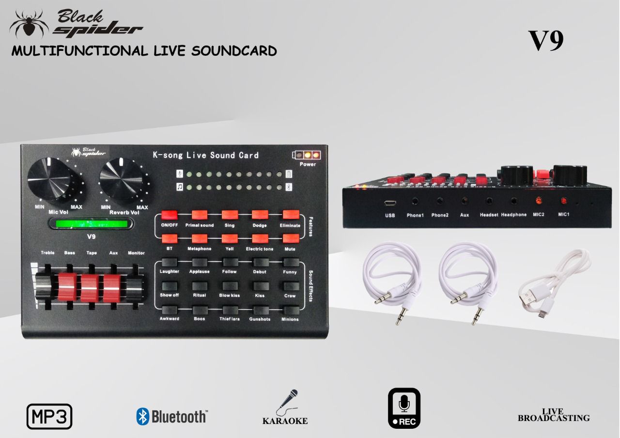 Soundcard multifunction soundcard SC9 merk Black Spider | Lazada Indonesia