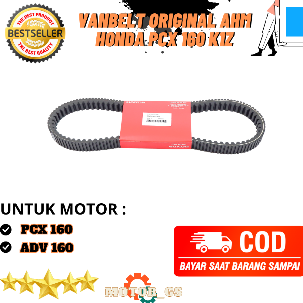 Vanbelt Only K1Z Original AHM Honda PCX 160 / V-Belt ORI Motor Honda ADV 160 - 23100-K1Z-N21 ...
