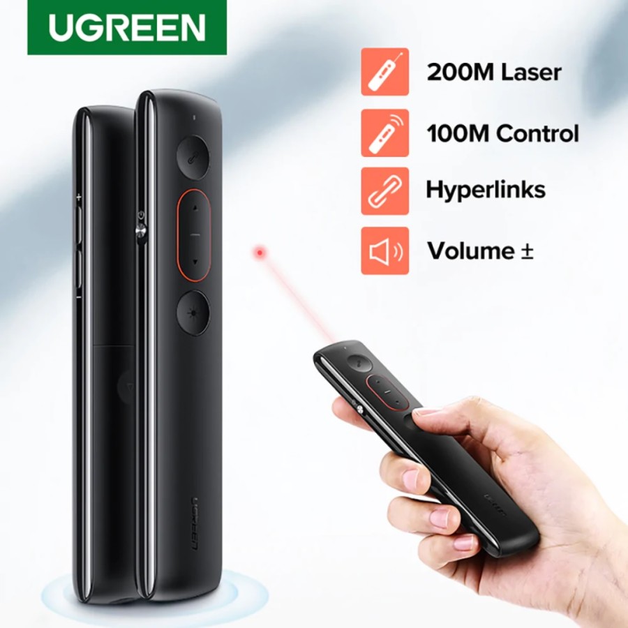 UGREEN ORIGINAL Wireless Laser Pointer with Volume Control Presenter ...