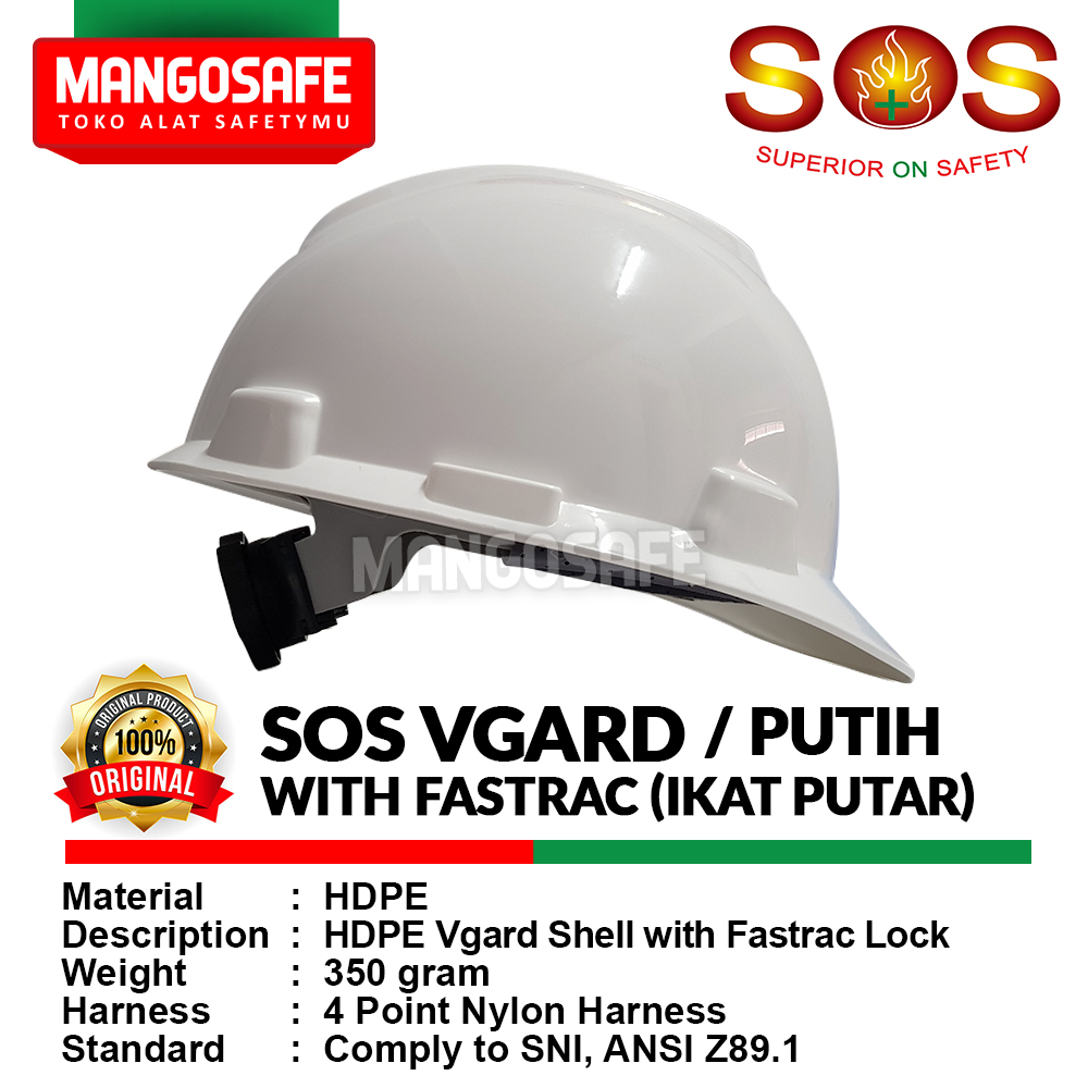 Helm Safety Proyek SOS VGARD Ikat Putar Fastrac + Tali Dagu Karet ...